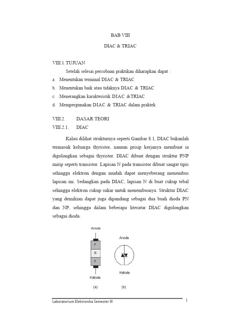Panduan Praktikum DIAC & TRIAC | PDF | Teknologi & Rekayasa