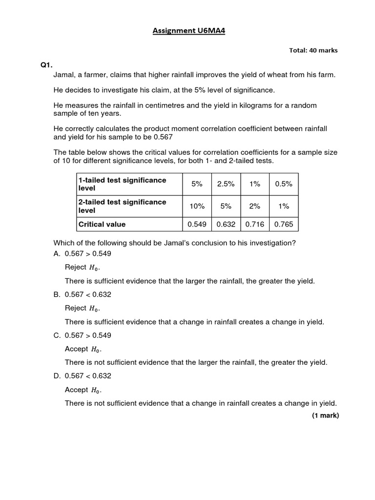 Y13 Stats and Mechanics Practice | PDF | Statistical Theory | Scientific Method