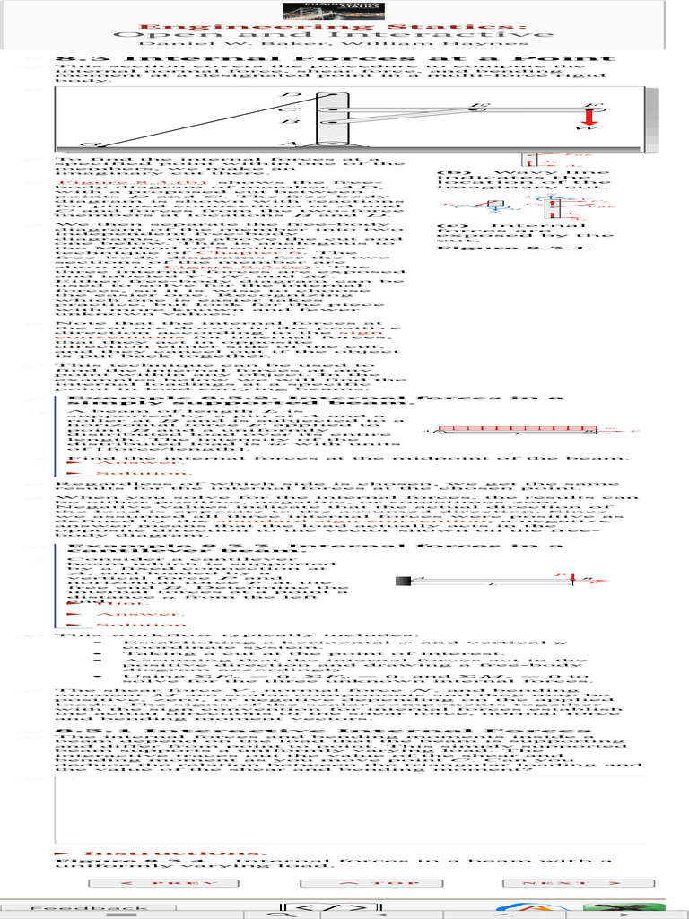 Statics Internal Forces at A Point | PDF | Force | Bending