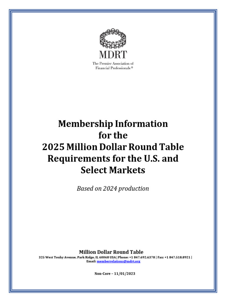 MDRT 2025 Membership Requirements | PDF | Life Insurance | Insurance