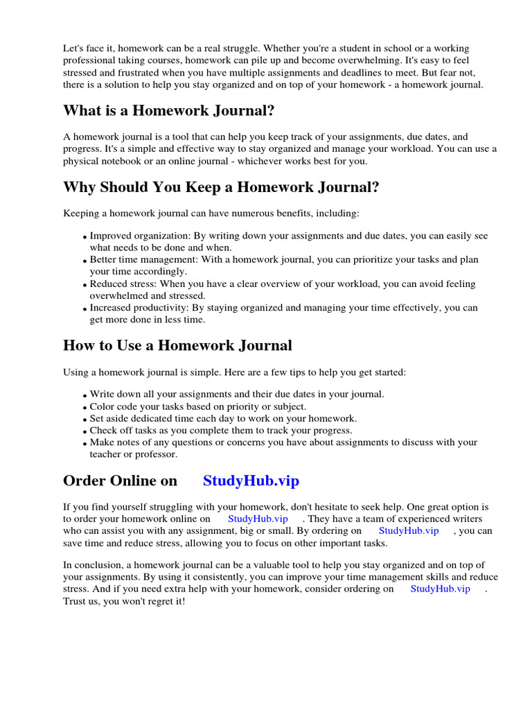 Homework Journal | Download Free PDF | Homework | Safari (Web Browser)