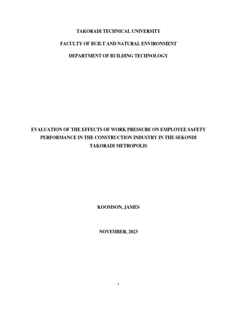 Work Pressure Final Work by Koomson 4 | PDF | Workload | Personal ...