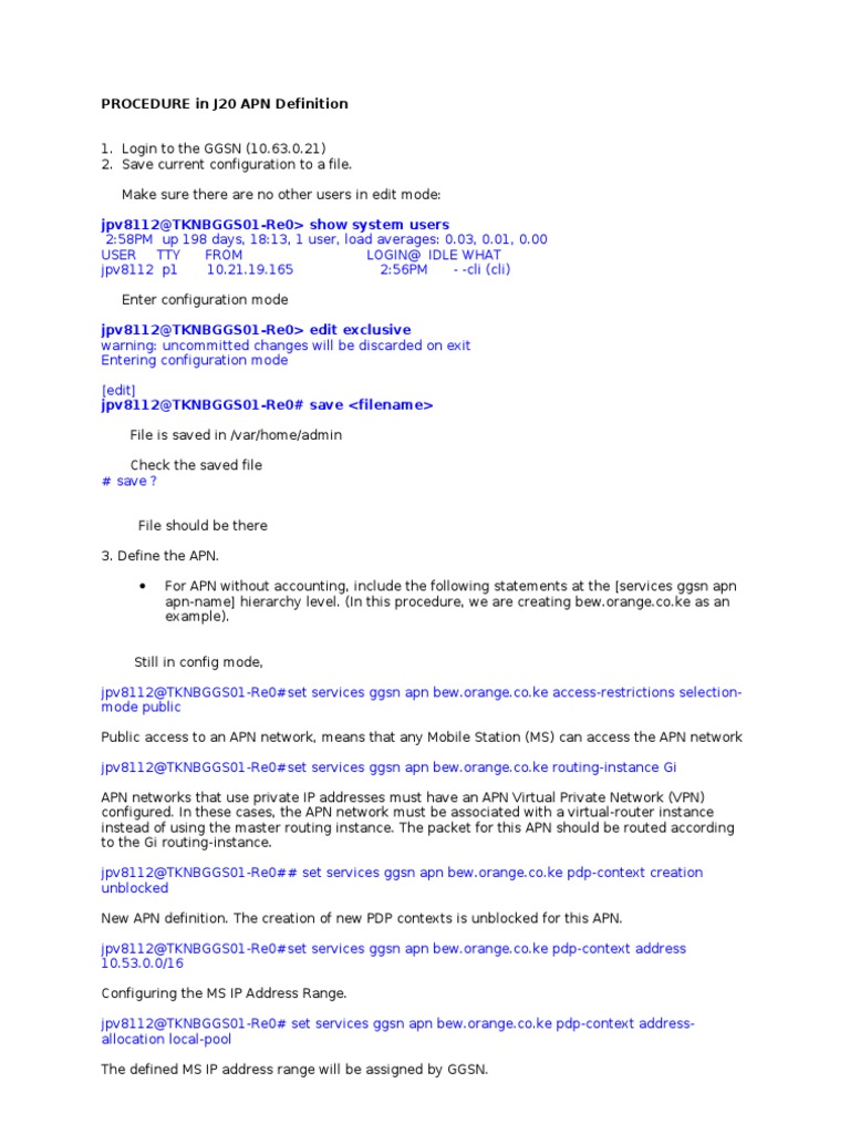 APN Configuration Procedure Guide | PDF | Information Age | Computer ...