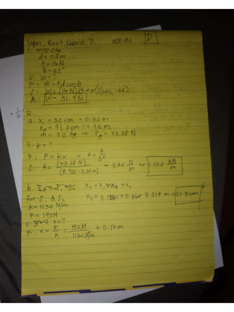 Lopez - Kurt Gabriel D - Activity D Solutions - 1ee-101 - Engphysics | PDF