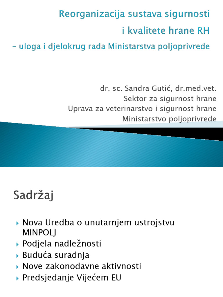 1 Sandra Gutic - Reorganizacija Sustava Sigurnosti I Kvalitete Hrane RH ...