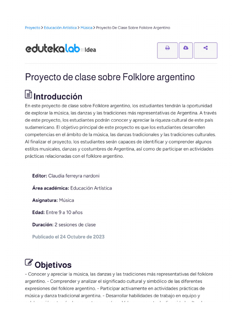 Proyecto Folklore Argentino | PDF