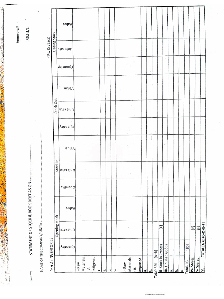 Stock Report Format-3 | PDF