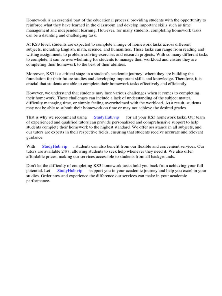 Ks3 Homework Tasks | PDF | Homework | Facebook