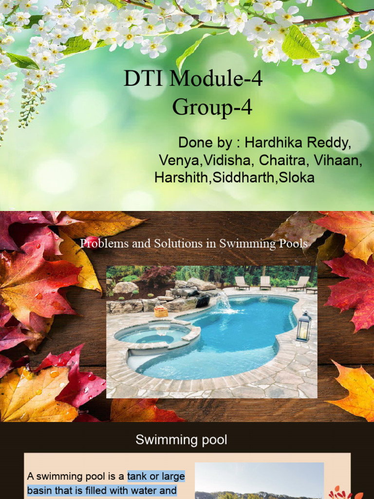 Dti Module-4, Group -4 | PDF | Swimming Pool | Water