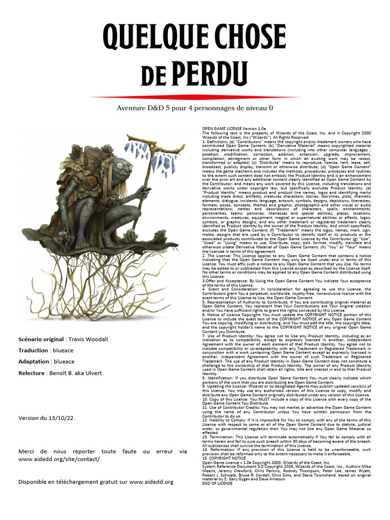 Quelque-Chose-De-Perdu 1 | PDF | License | Copyright