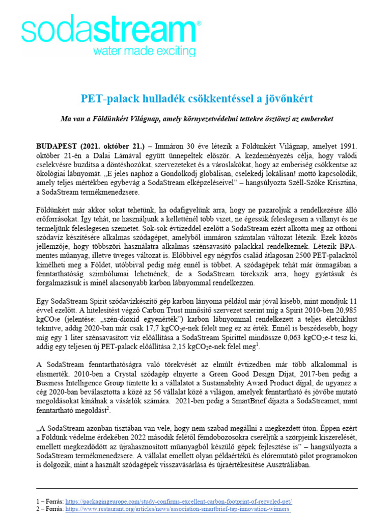 Földünkért Világbnap Pet Palack | PDF