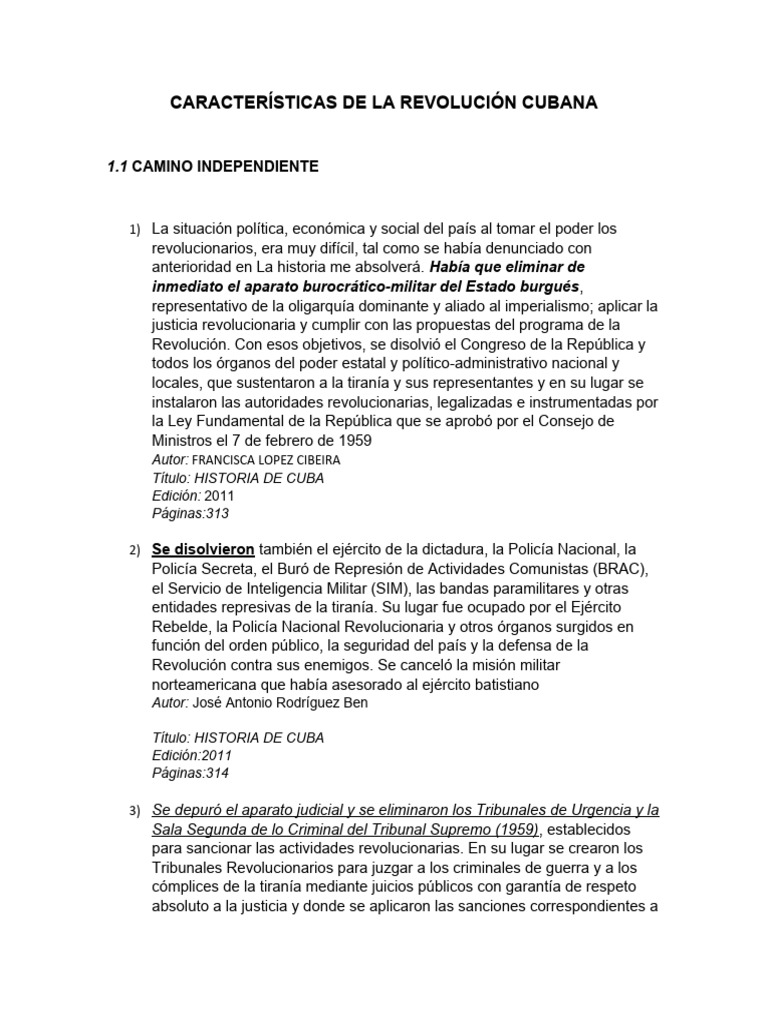 Características de La Revolución Cubana | PDF | Cuba | Revolución cubana