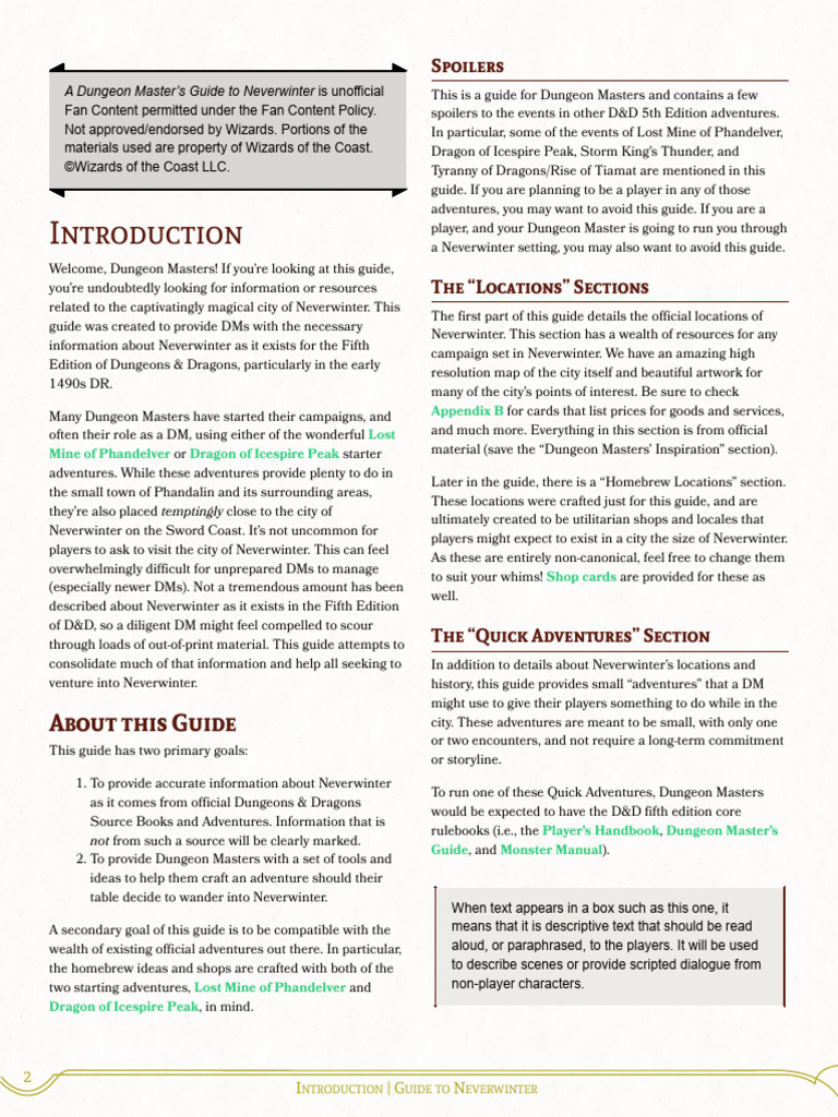 Guide-To-Neverwinter 3 | PDF | Dungeons & Dragons | Gary Gygax Games