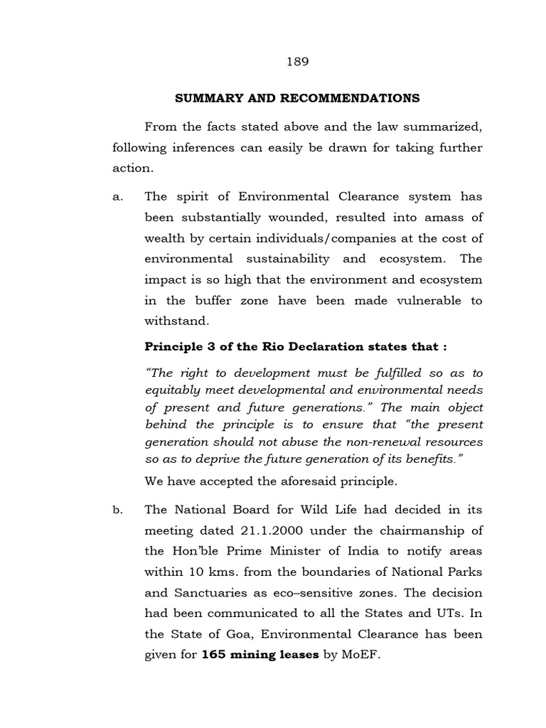 Summary-Recommendations - Chapter 2 - WL - 189 To 200 | PDF | Environmental Impact Assessment ...