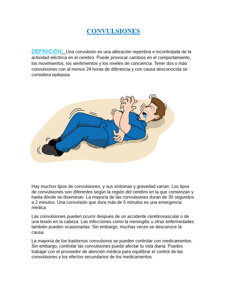 Guía de Convulsiones y Primeros Auxilios | PDF | Medicina CLINICA ...