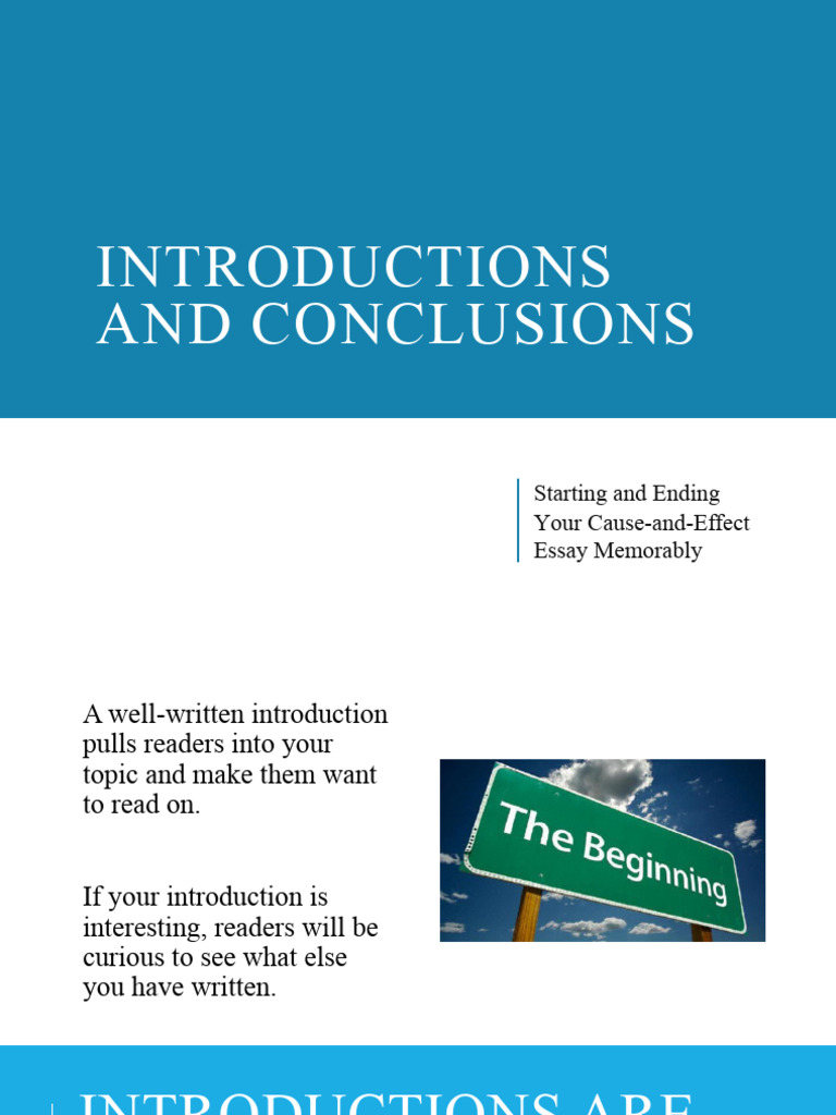 Introductions and Conclusions For The Cause and Effect Essay For ENGL ...