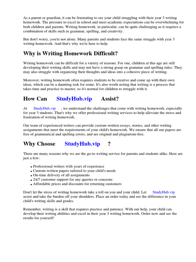 Year 3 Writing Homework | PDF | Http Cookie | Homework