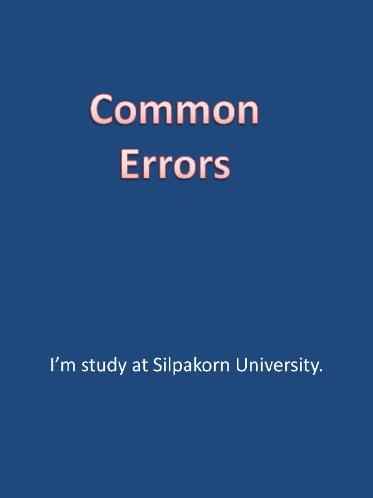 Common Errors | PDF