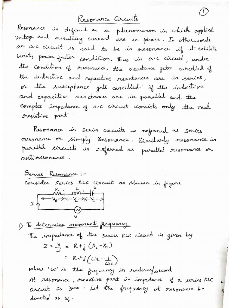 Resonant Circuits Theory | PDF