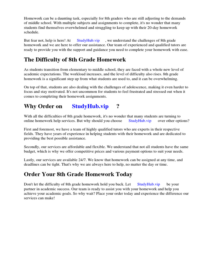 8th Grade 20 Day Homework Day 4 | PDF | Homework | Teachers