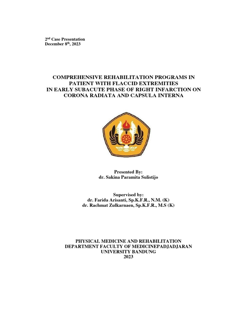 Case 2 Sakina - Comprehensive Rehabilitation Programs in Patient With ...