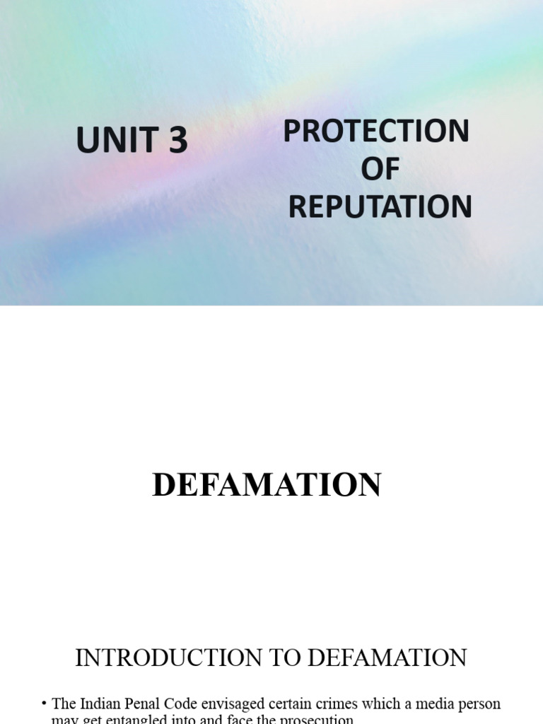 Understanding Defamation in Media Law | PDF | Defamation | Justice