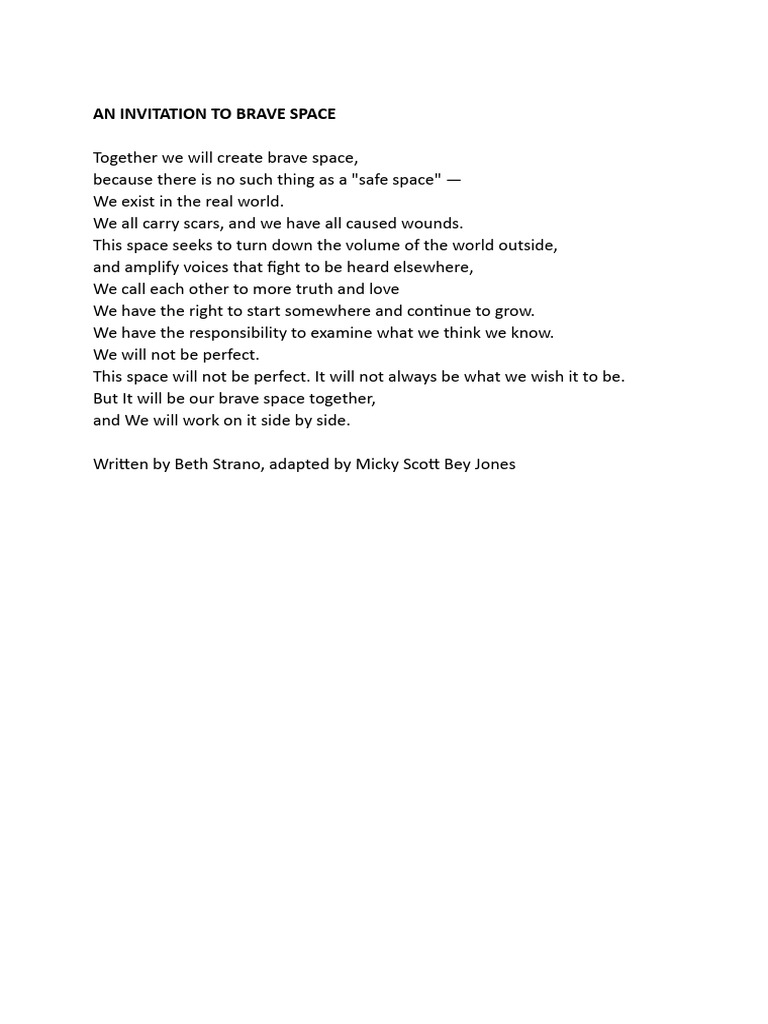 An Invitation To Brave Space | PDF