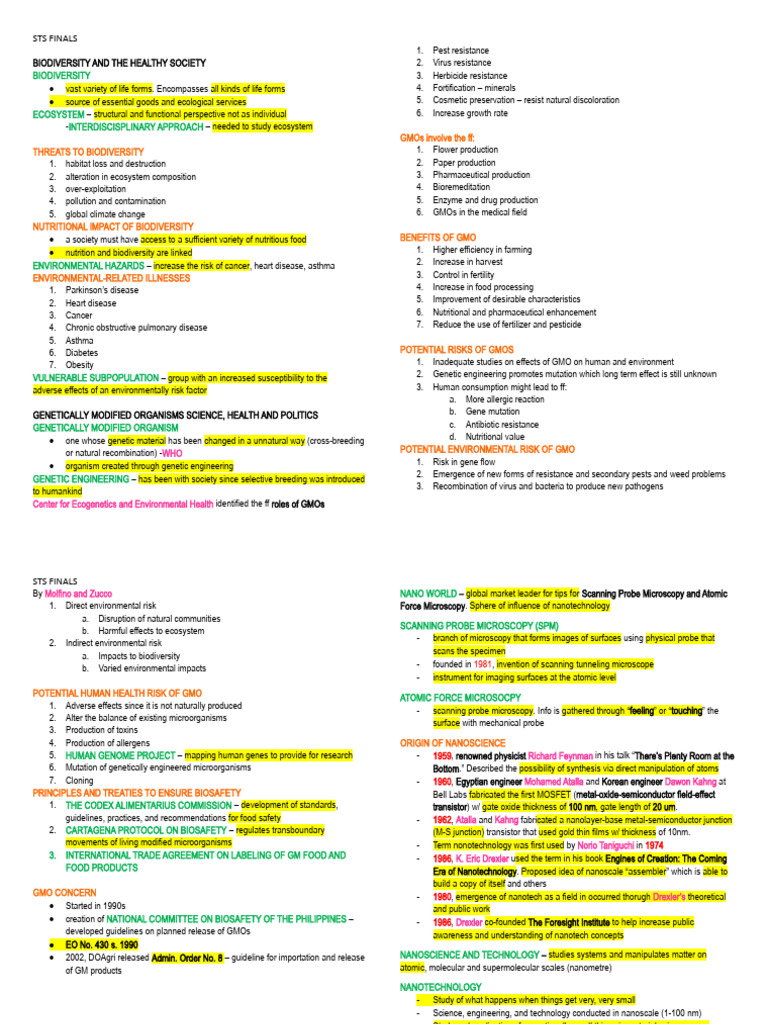 Sts Finals | PDF | Nanotechnology | Genetically Modified Organism