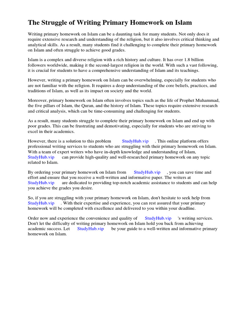 Primary Homework Islam | PDF | God In Islam | Muhammad
