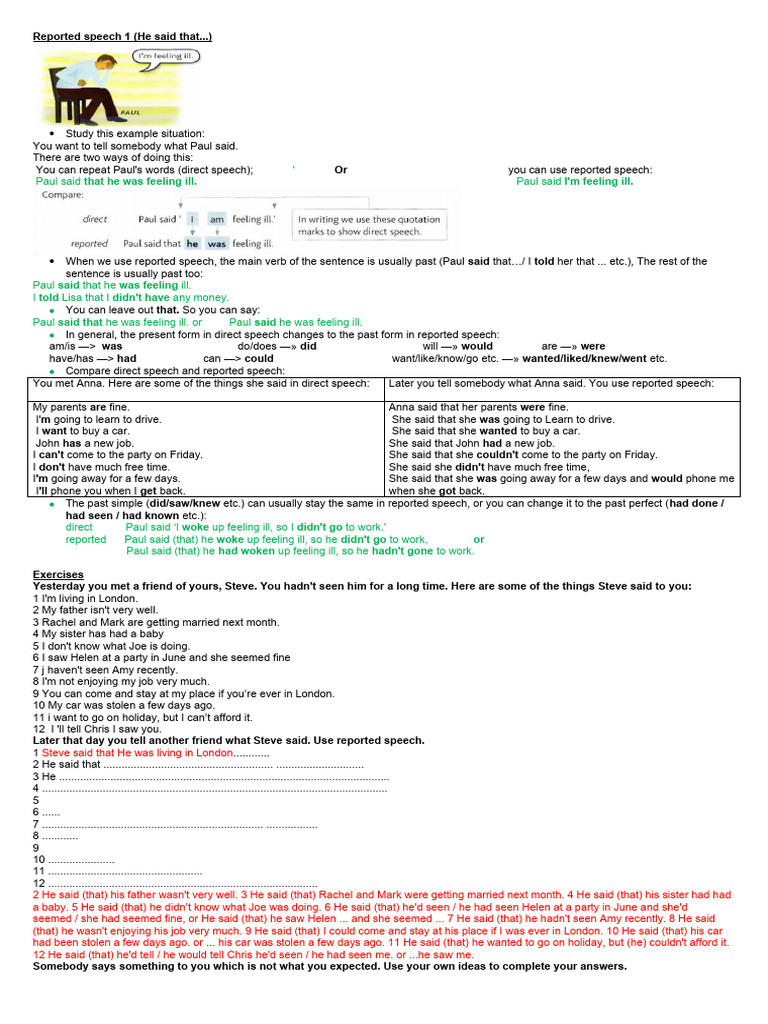 Direct and indirect | PDF | Verb