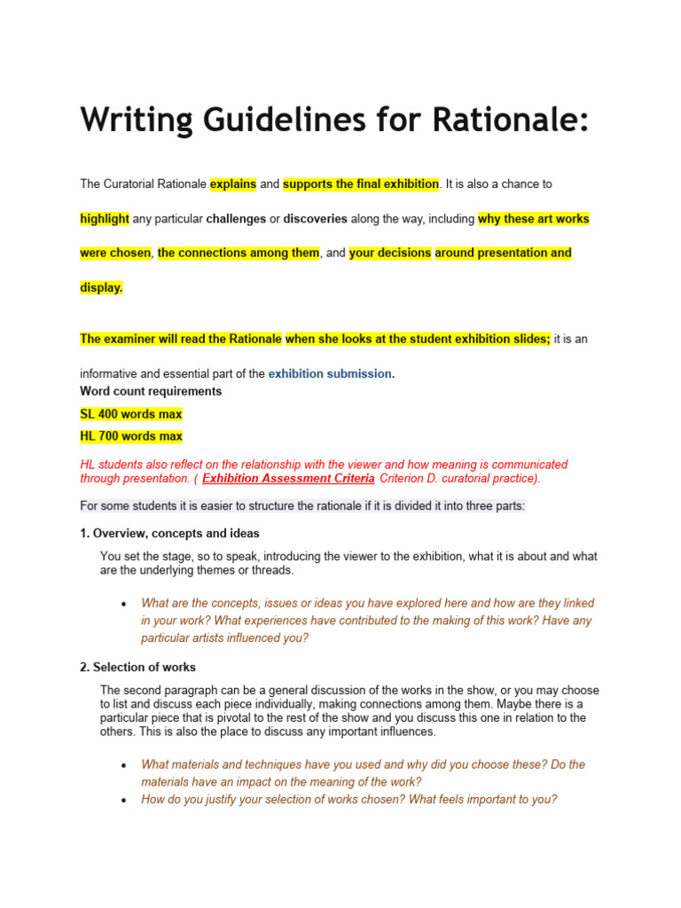 Writing Guidelines For Rationale | PDF | Space | Built Environment