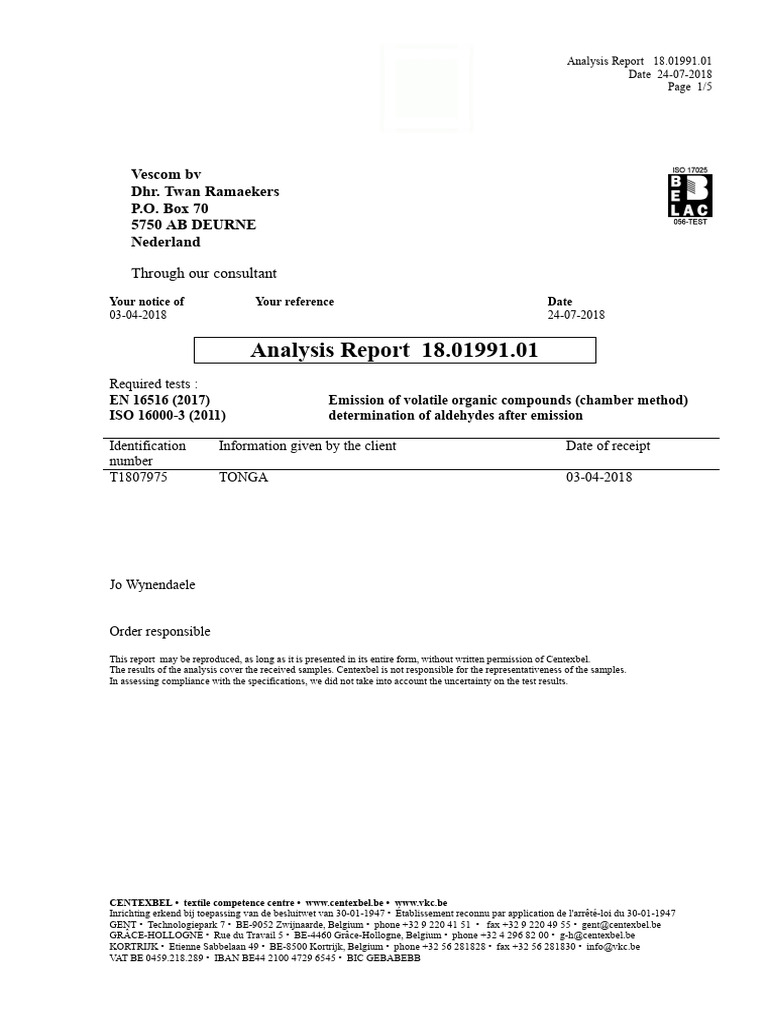 Jarvis 1096 - EN 16516, A+ | PDF | Volatile Organic Compound | Gas ...