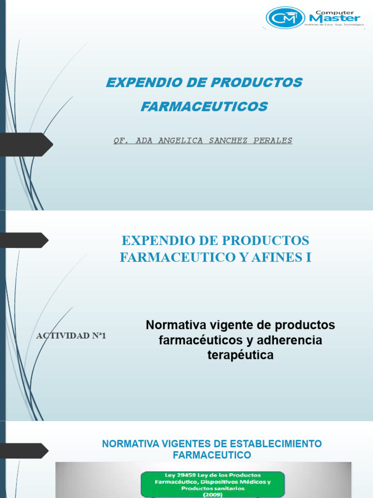 Normativa y Adherencia en Farmacia | PDF | Farmacéutico | Medicina CLINICA