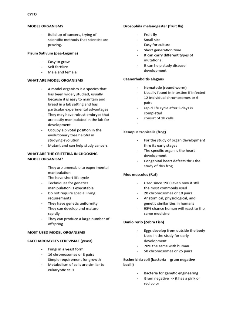 Model Organisms | Download Free PDF | Model Organism | Genetics