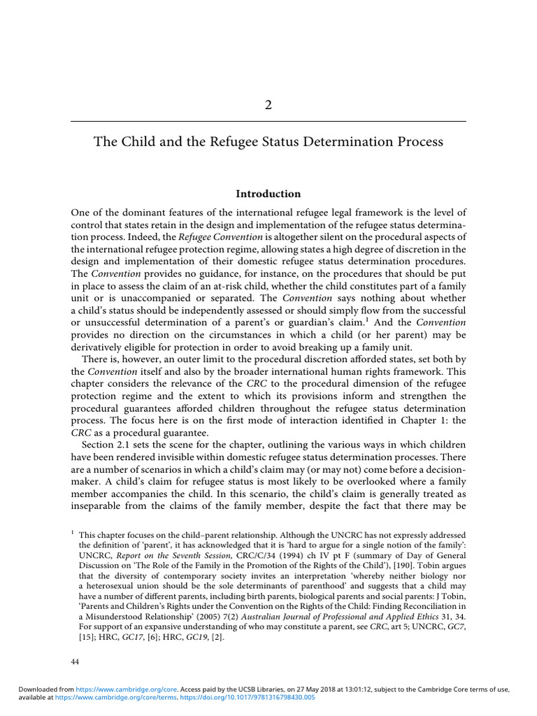 Child Refugee Status Process | PDF | Refugee | Asylum Seeker