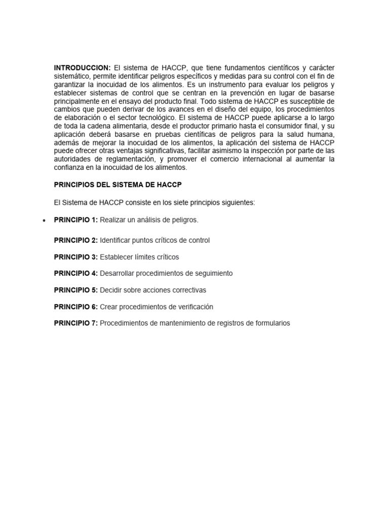 Plan HCPP | PDF | Análisis de Riesgo y Puntos Críticos de Control