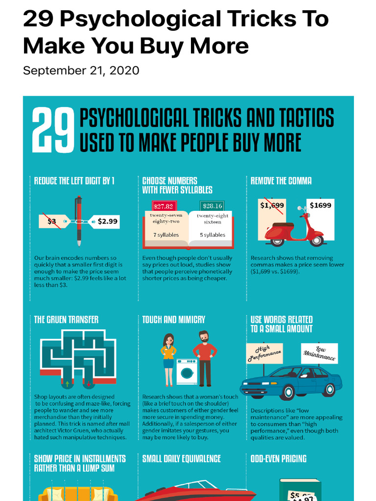 29 Psychological Tricks Used To Make You Buy More | PDF | Luxury Goods ...