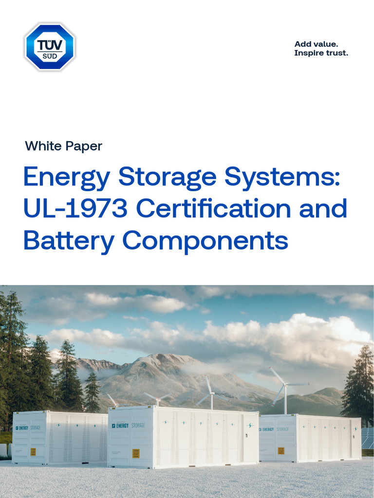 Whitepaper - ESS - UL1973 | PDF | Safety | Electricity