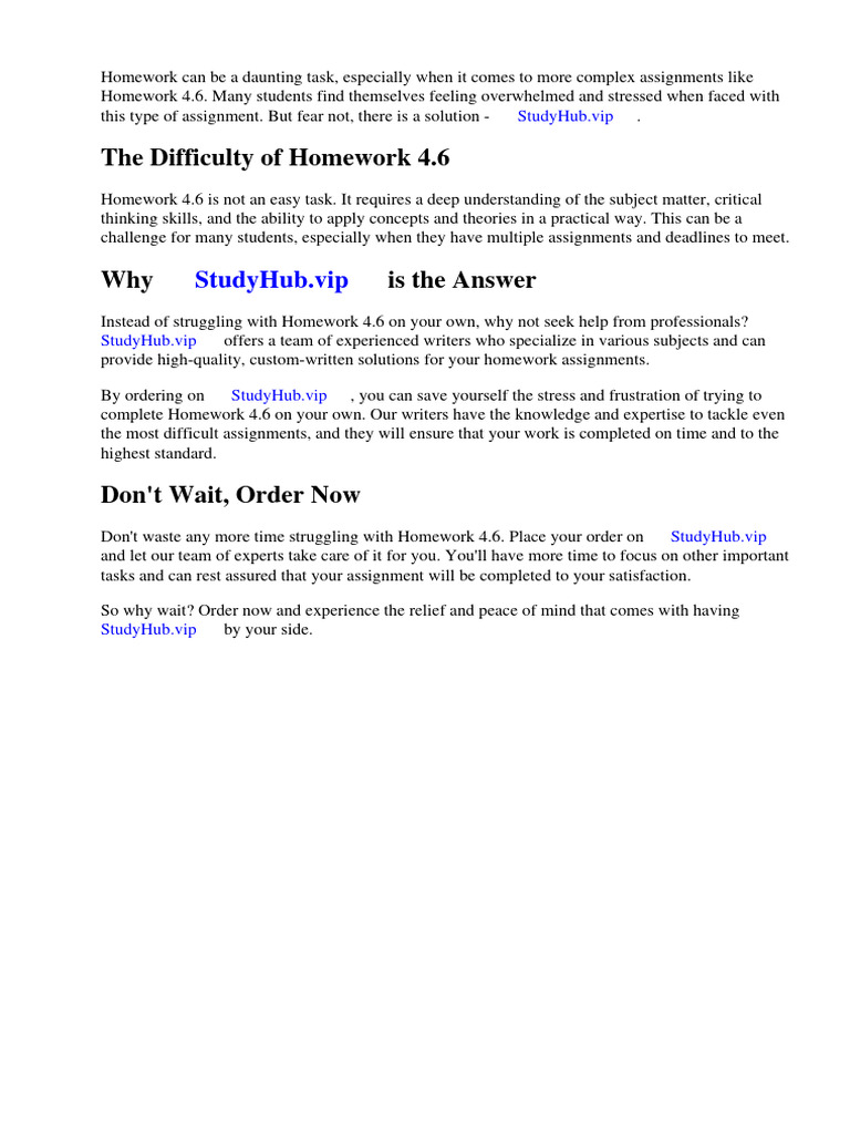 Homework 4.6 | PDF | Homework | Expert