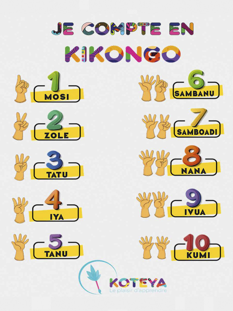 Poster Je Compte en Kikongo 40x60cm | PDF