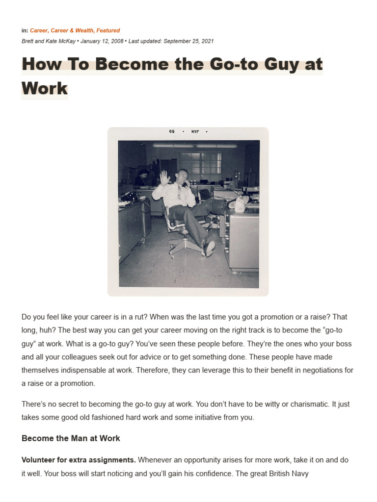 How to Get a Job Promotion _ The Art of Manliness | PDF