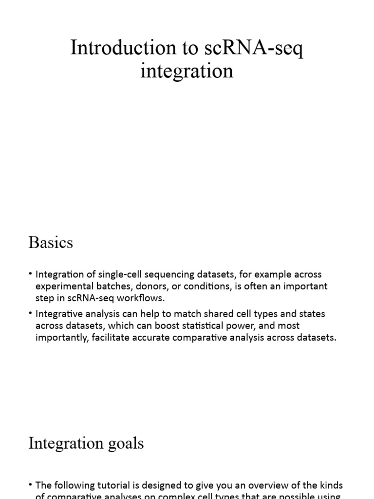 scRNA-seq Integration Tutorial Guide | PDF | Biotechnology ...