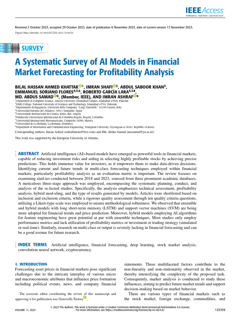 A Systematic Survey of AI Models in Financial | PDF | Artificial ...