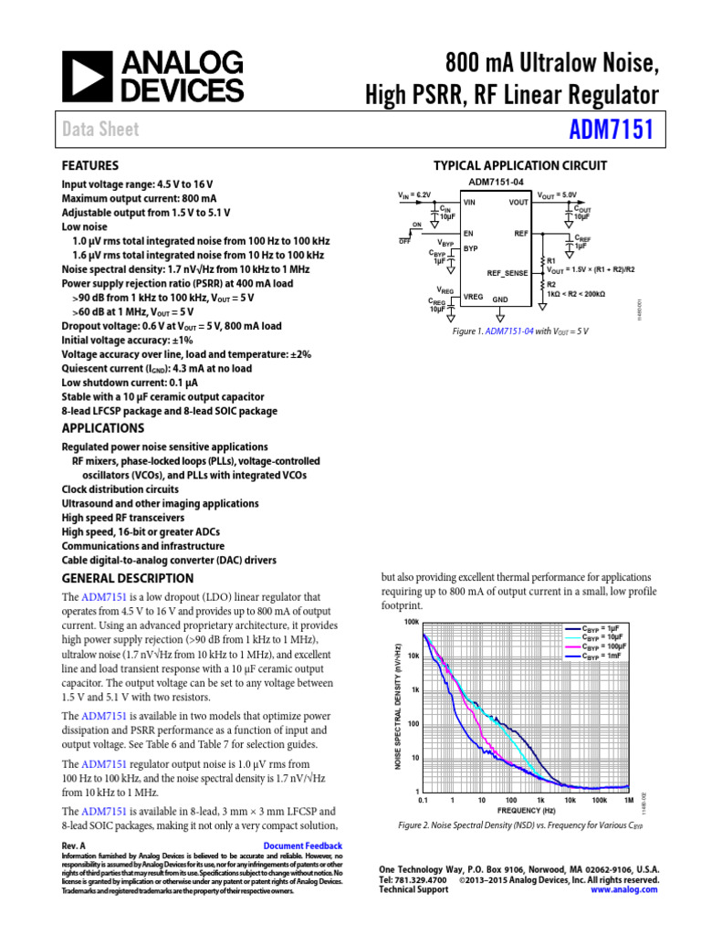 ADM7151 | PDF | Computer Engineering | Electronic Engineering