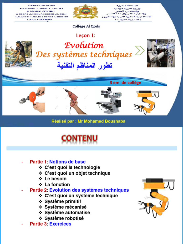 Évolution des Systèmes Techniques | PDF | Robot | Robotique
