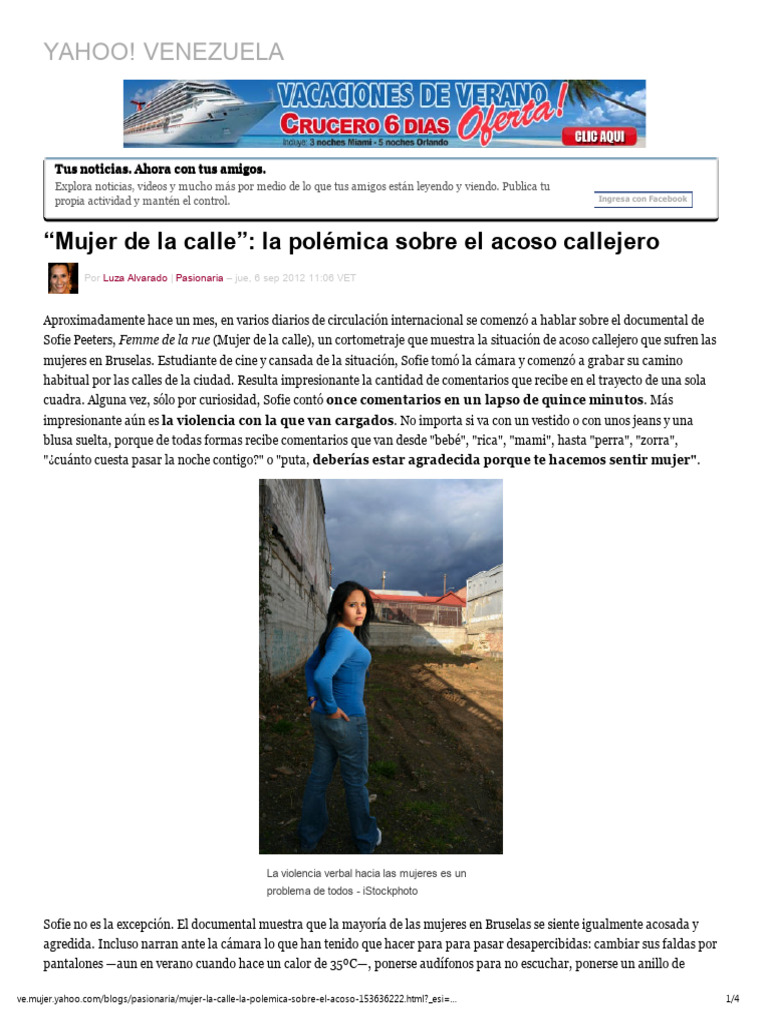 "Mujer de La Calle" - La Polémica Sobre El Acoso Callejero - Mujer - Luza Alvarado - Yahoo ...