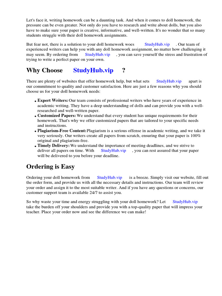 Doll Homework | PDF | Barbie | Blog