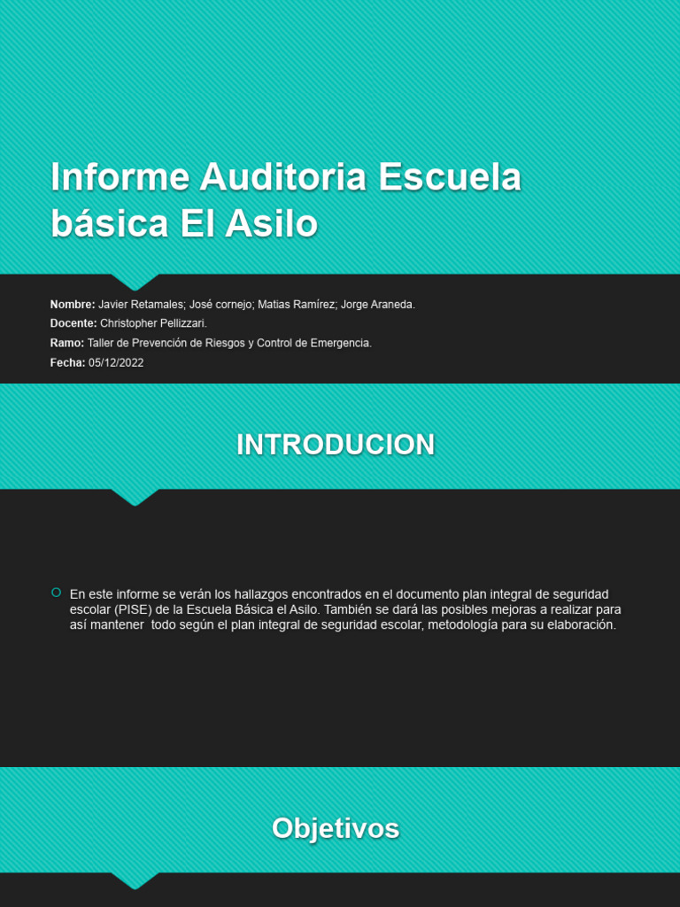 Informe Auditoria Escuela Básica El Asilo Final | PDF