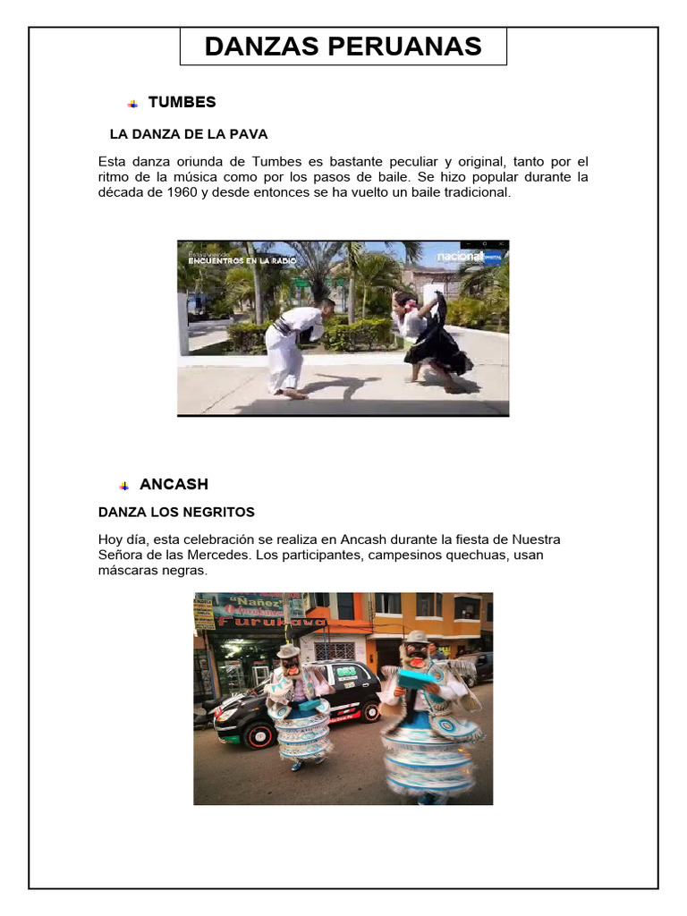 DANZAS PERUANAS | PDF | Bailes | Perú