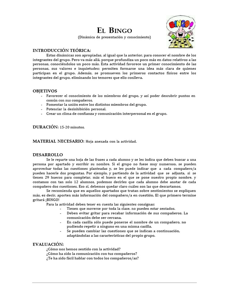 BINGO | PDF | Artes del Lenguaje y Comunicación